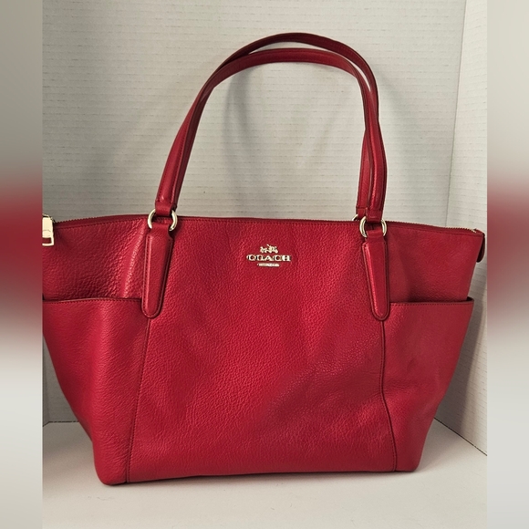 Coach | Bags | Coach Ava Ii Red Leather Tote Bag | Poshmark